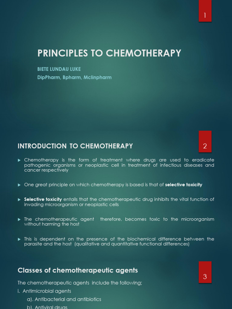 Principles of Chemotherapy Explained | PDF | Antimicrobial Resistance ...