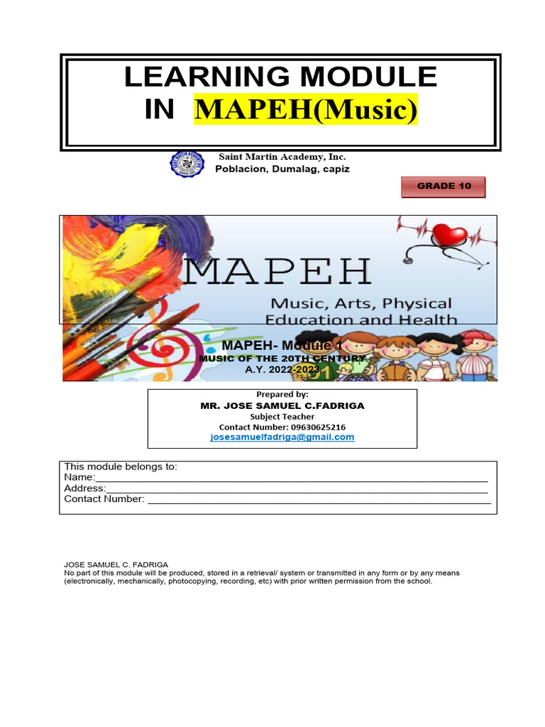 Music Module 1 2022 2023 | PDF | Classical Music | Performing Arts