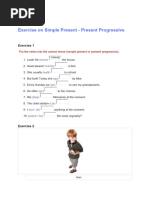 SIMPLE PRESENT AND PRESENT PROGRESSIVE - Worksheet COMPLETE | PDF