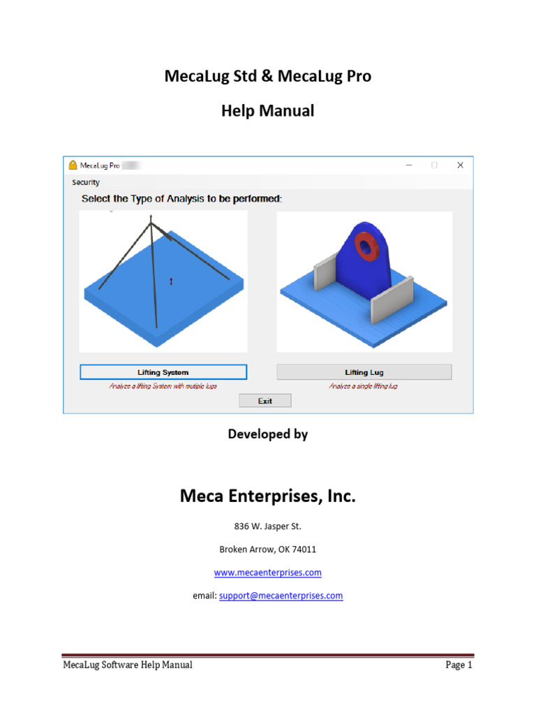 MecaLug Help | PDF | Menu (Computing) | Computer File