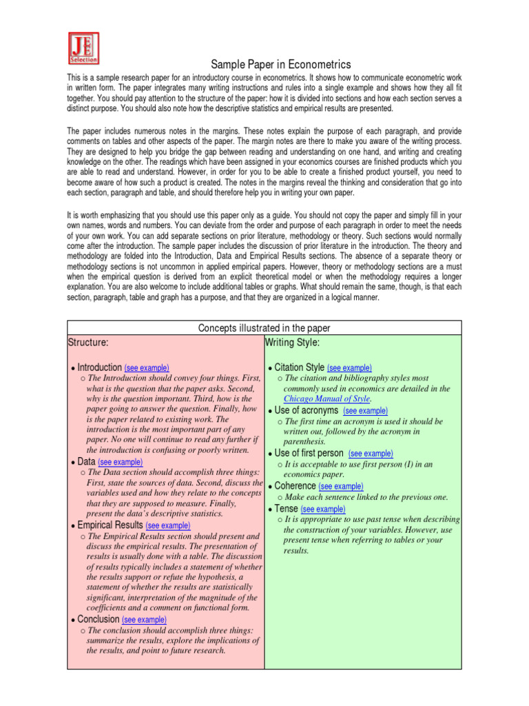 Sample Paper | PDF | Coefficient Of Determination | Statistics