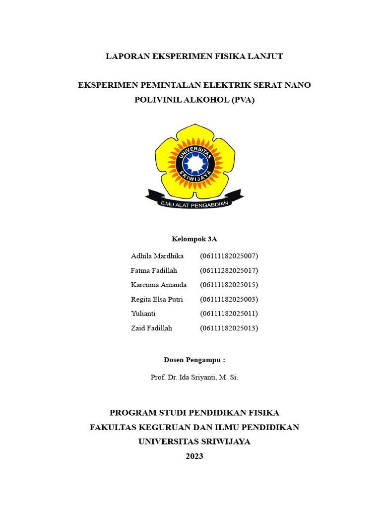 Kelompok 3A - Laporan Eksperimen Fisika Lanjut (PVA) | PDF