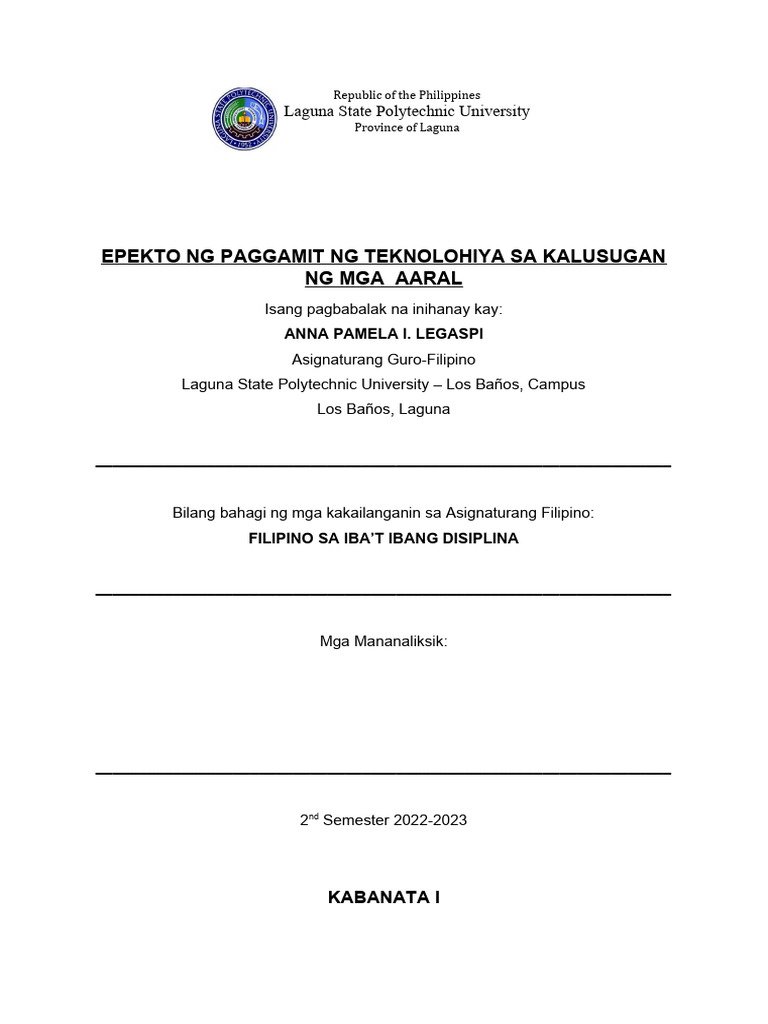 FILDIS Format Pananaliksik Chapter 125 1 | PDF