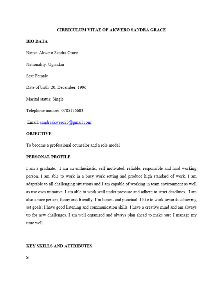 CV Grace | PDF | Psychological Concepts | Psychology