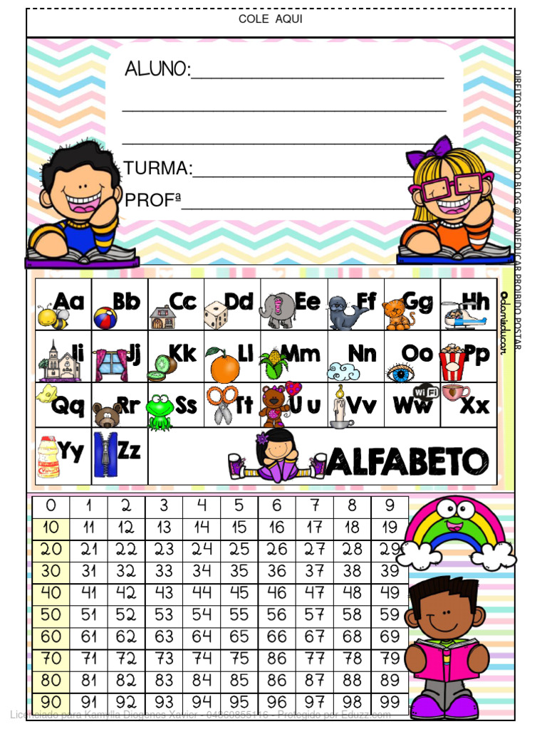 CrachÃ¡ de Mesa - Alfabeto e Numerais | PDF