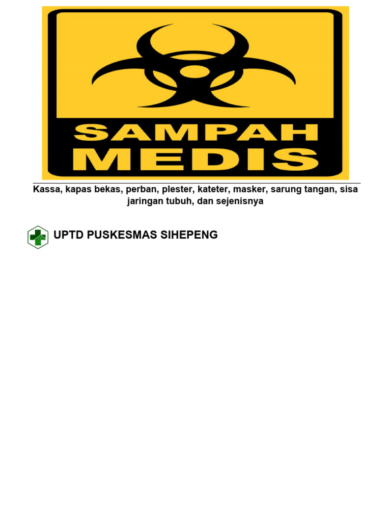 Stiker Sampah Medis | PDF