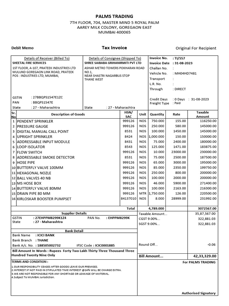 Palms Trading: 7Th Floor, 704, Master Mind 5 Royal Palm Aarey Milk ...