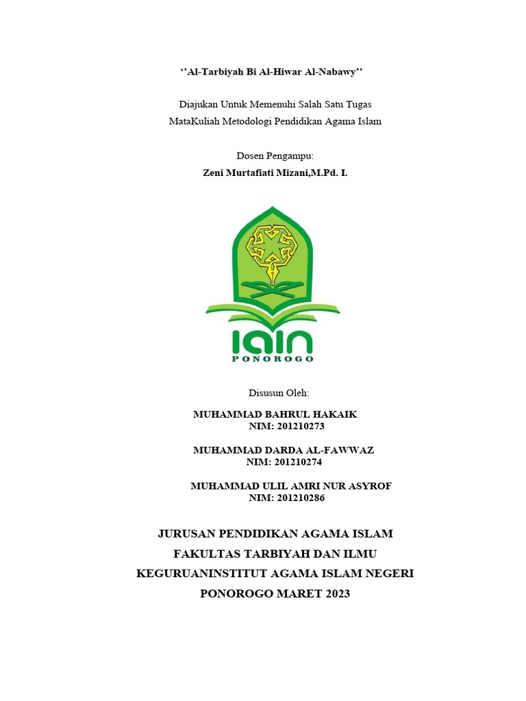 Kelompok 5 Al Hiwar An-Nabawi Nyu | PDF