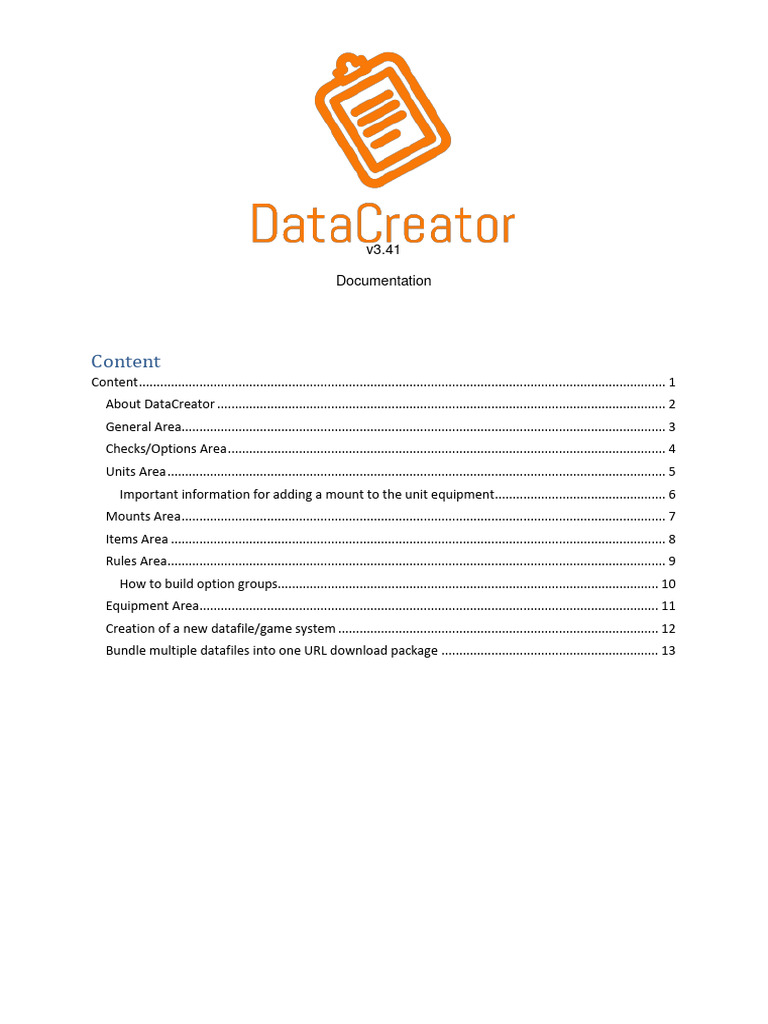 Documentation DataCreator | PDF | Computer File | Xml