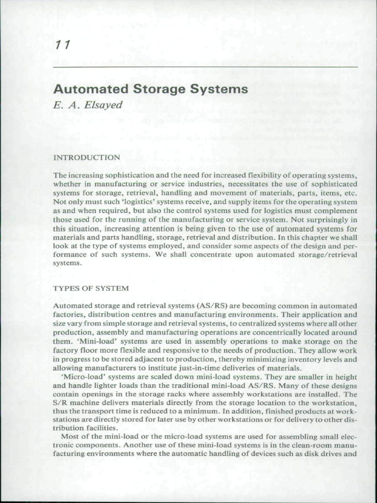 ASRS Systems | PDF | Mathematical Optimization | Automation