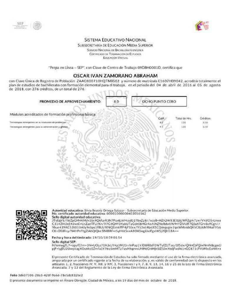 Certificado Nuevo Leon | PDF