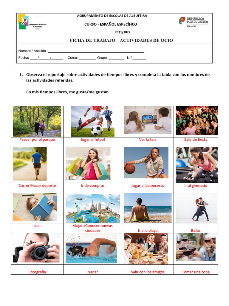 Actividades de Ocio y Tiempo Libre | PDF | Crecimiento personal y ...