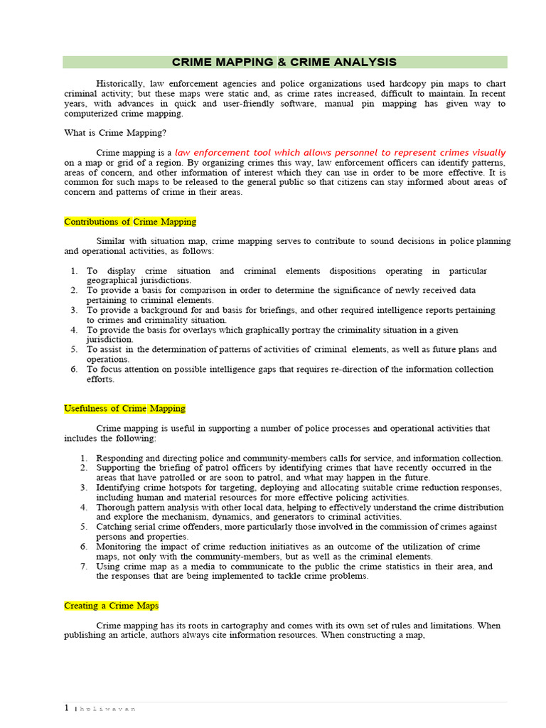 Crime Mapping 1 | PDF | Geographic Information System | Search And Rescue