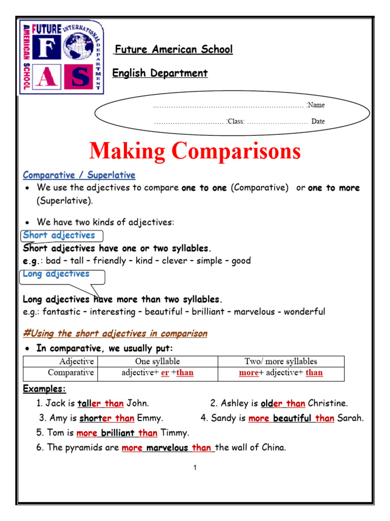 Making Comparisons | PDF | Adjective | Linguistics