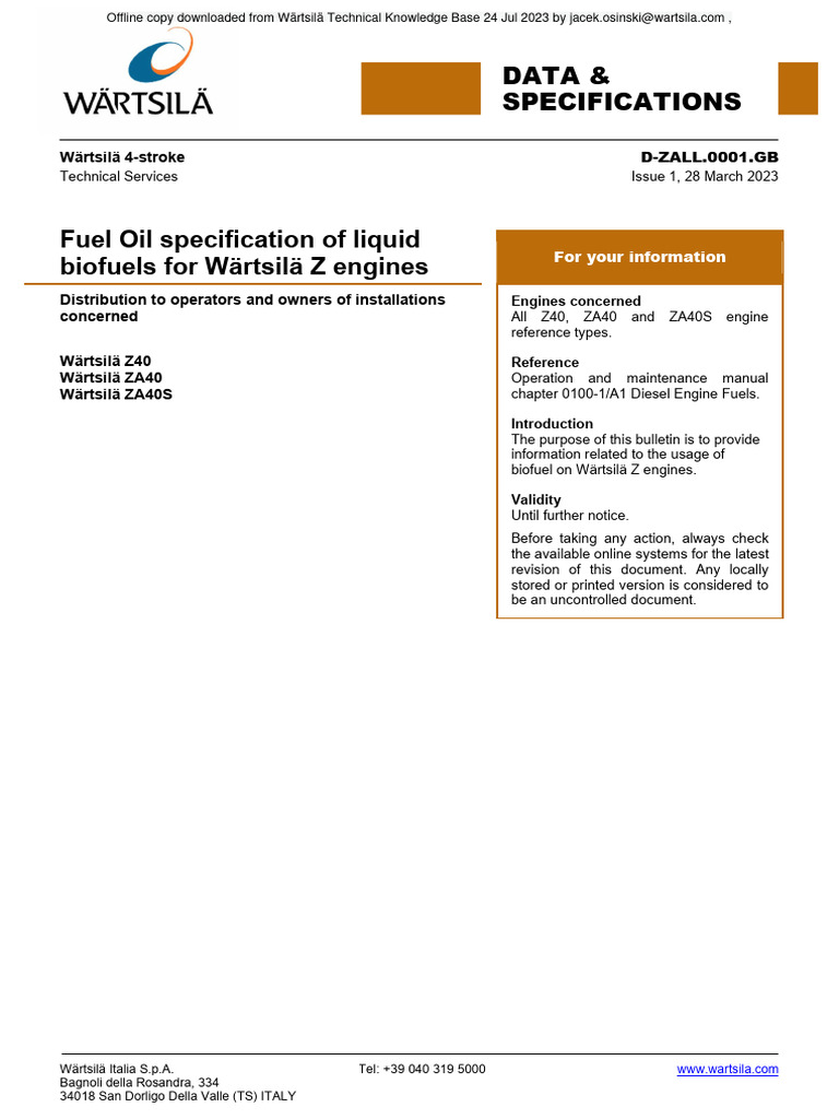 D-ZALL.0001.GB - Fuel Oil Specification of Liquid Biofuels For Wärtsilä ...