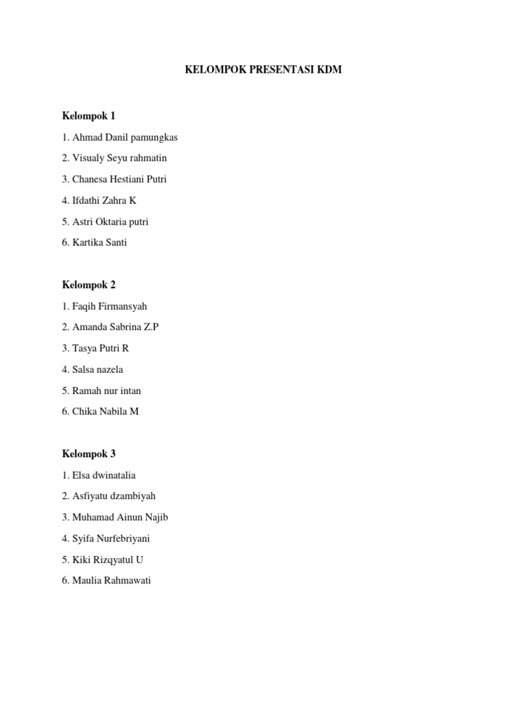 Kelompok Presentasi KDM | PDF