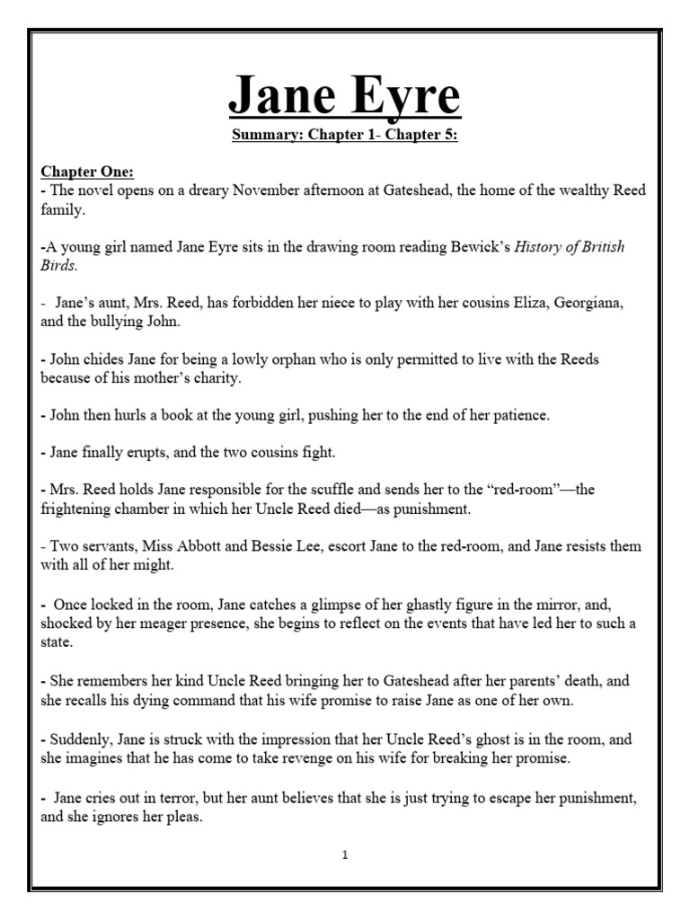 Jane Eyre Ch.1, Ch.5 | PDF | Jane Eyre