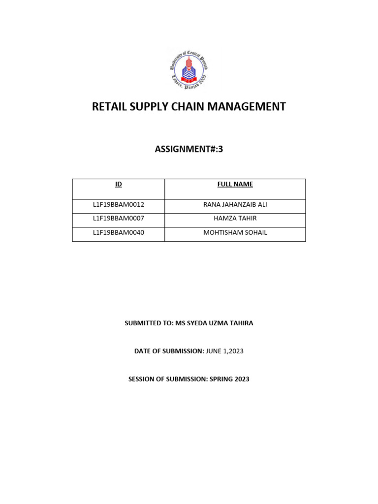 AssignmenT 3 RETAIL | PDF | Retail | Product (Business)
