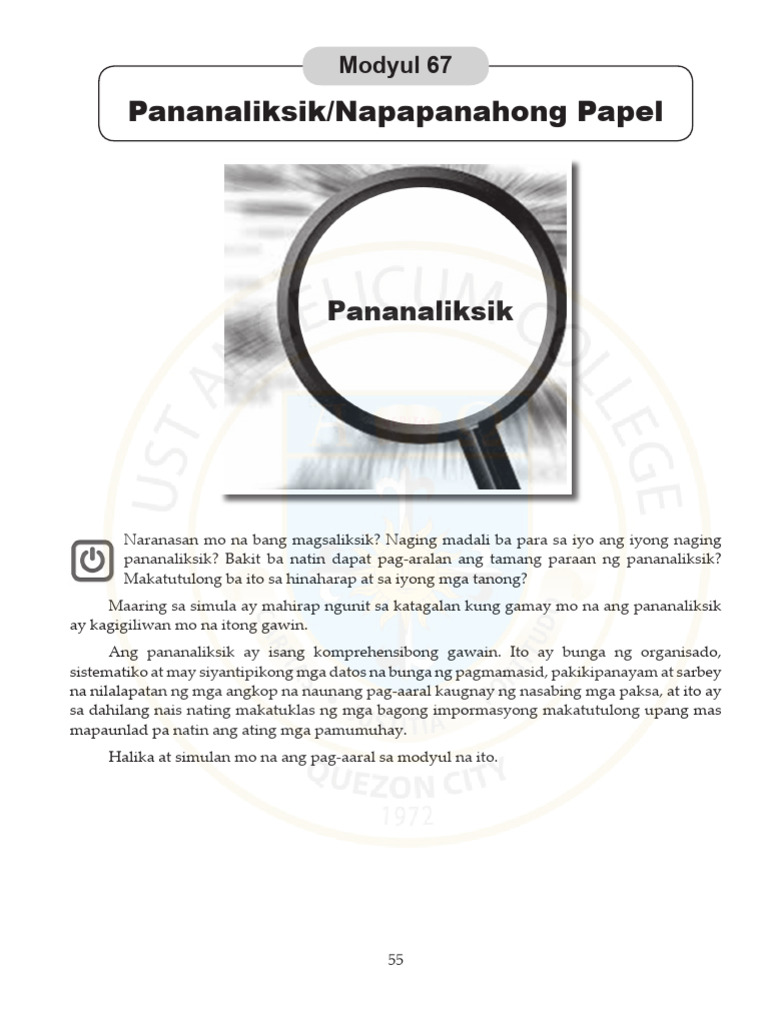Fil. 10 Mod. 67 Pananaliksik | PDF