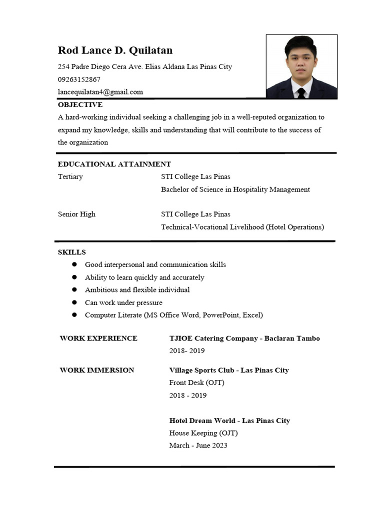 Updated Quilatan Resume | PDF | Communication | Learning