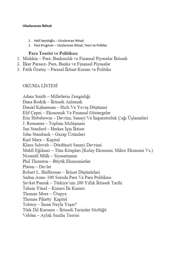 Economic Book List | PDF