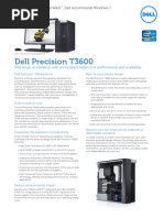 Dell Precision T3600 Workstation Specs | PDF | Intel | Solid State Drive
