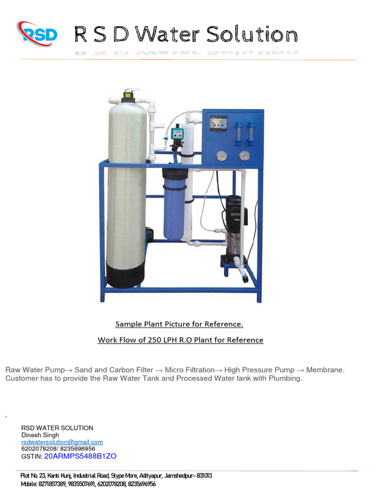 RSD Water Solution 250 LPH | PDF