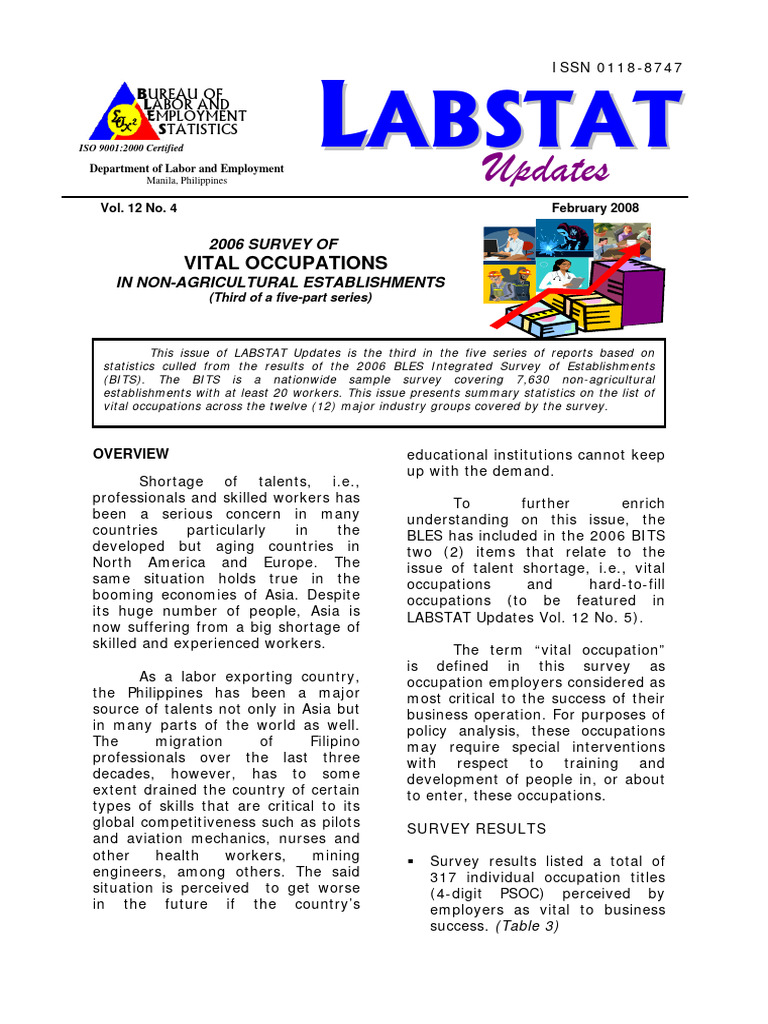 Labstat Updates Vol12 4 | PDF | Business | Economies
