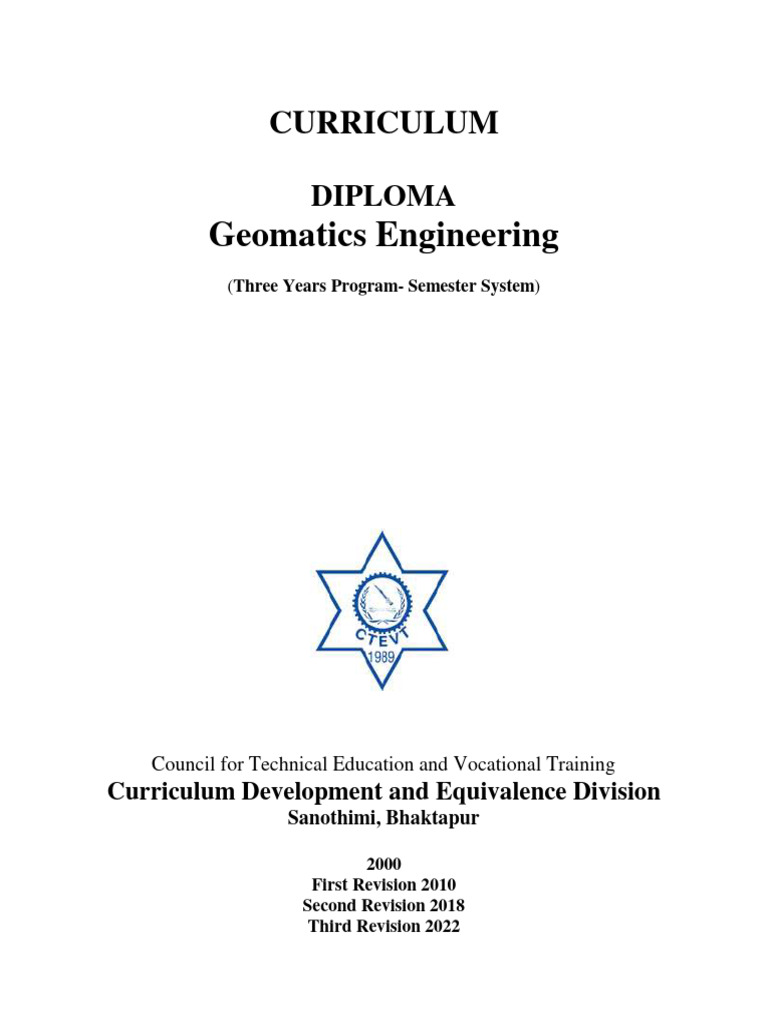 Diploma in Geomatics Engineering - Revised - 2022 | PDF | Surveying | Geomatics