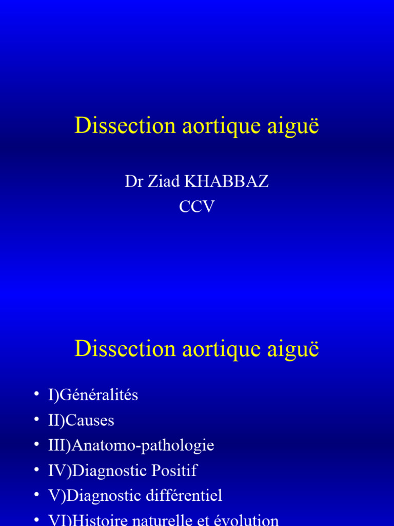 Dissection Aortique Aiguë : Causes et Traitement | PDF | Aorte ...