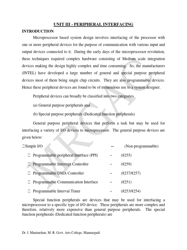 Interfacing With Peripherals | PDF | Input/Output | Computing Interfacing With Peripherals | PDF | Input/Output | Computing