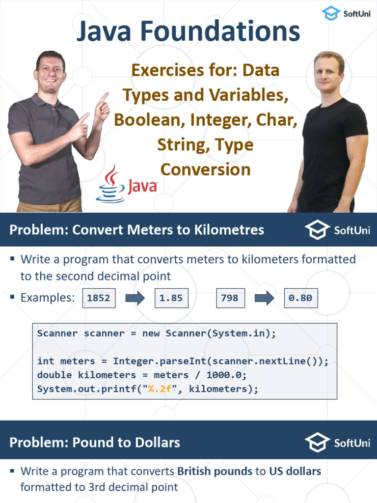 Java Foundations Lesson 2 Data Types And Type Conversion Exercises Pdf Integer Computer 9494