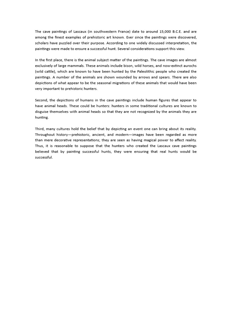 The Cave Paintings of Lascaux | PDF | Social Science