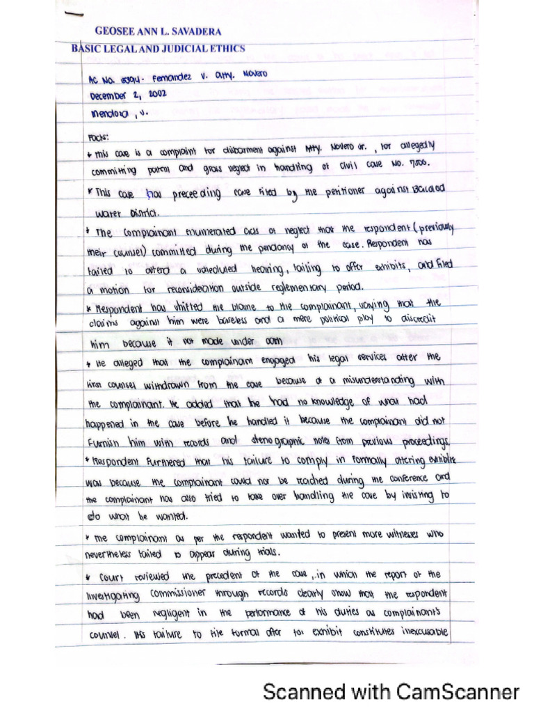 5 Fernandez V Atty Novero | PDF