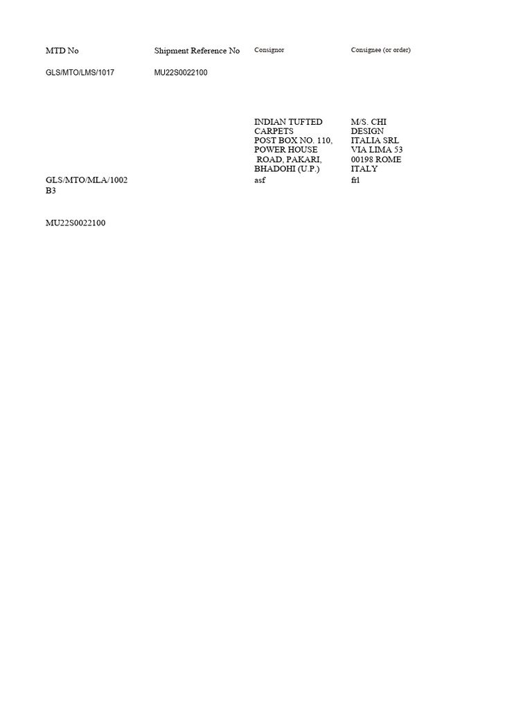 BL Format | PDF | Cargo | Containerization