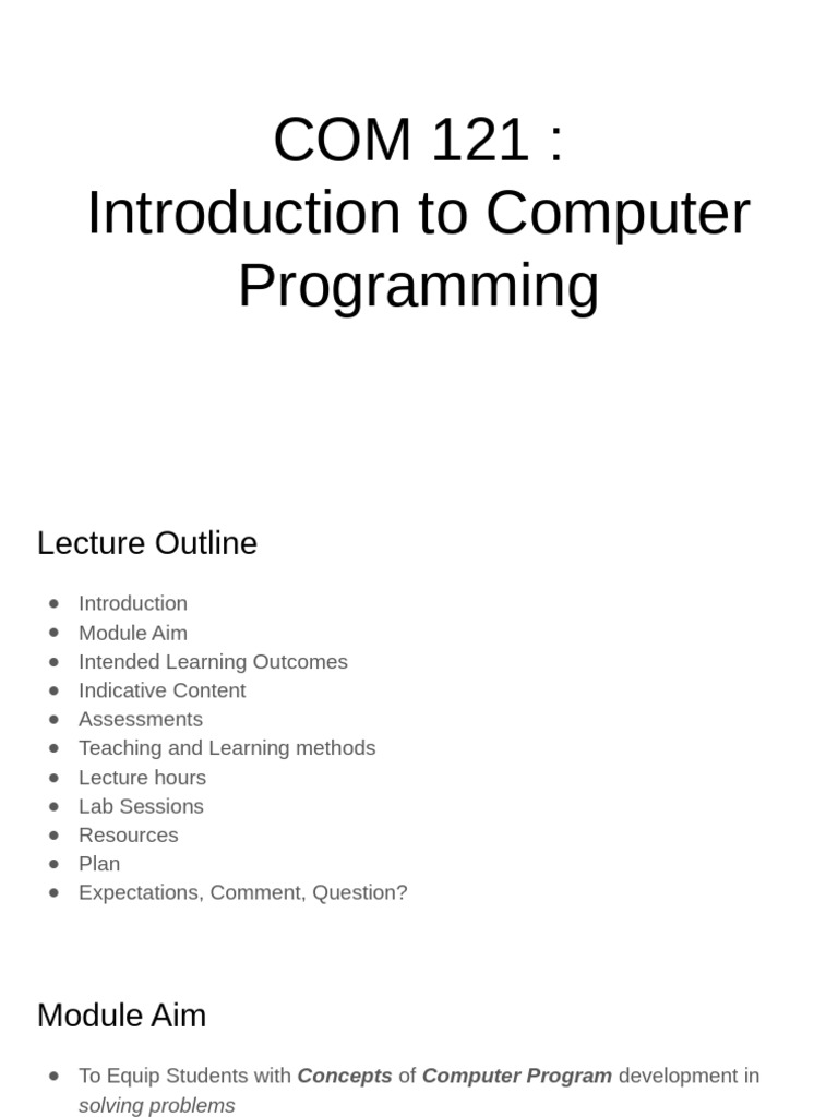 Lecture 1 A Pdf Computer Programming Programming
