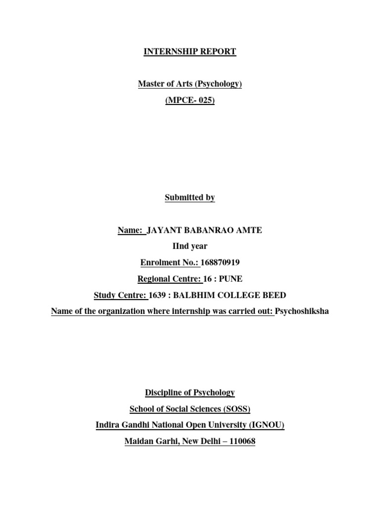 Psychoshiksha Internship Overview | PDF | Psychotherapy | Gestalt Therapy