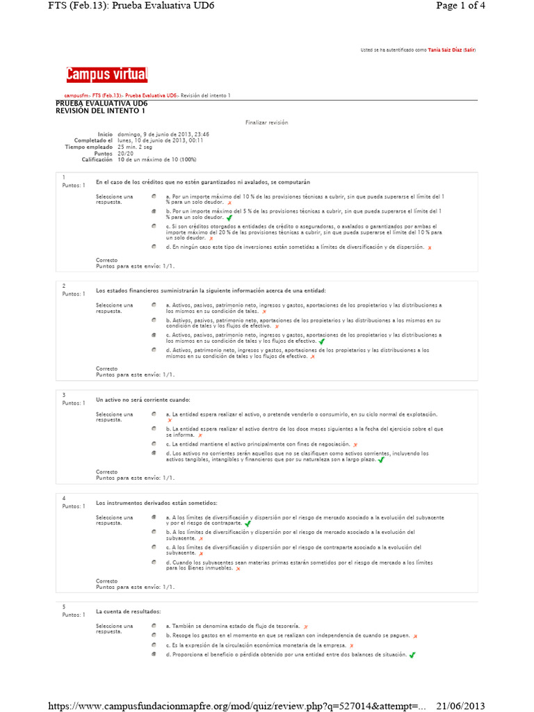 Examen UD6 | PDF | Valor neto | Rentabilidad sobre recursos propios