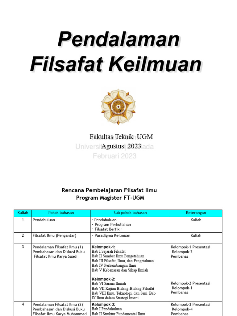 Filsafat Ilmu FT - 2023 - Agt | PDF | Ilmu Sosial