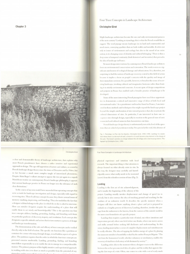 Christoph Girot Four Trace Concepts in Landscape Architecture | PDF