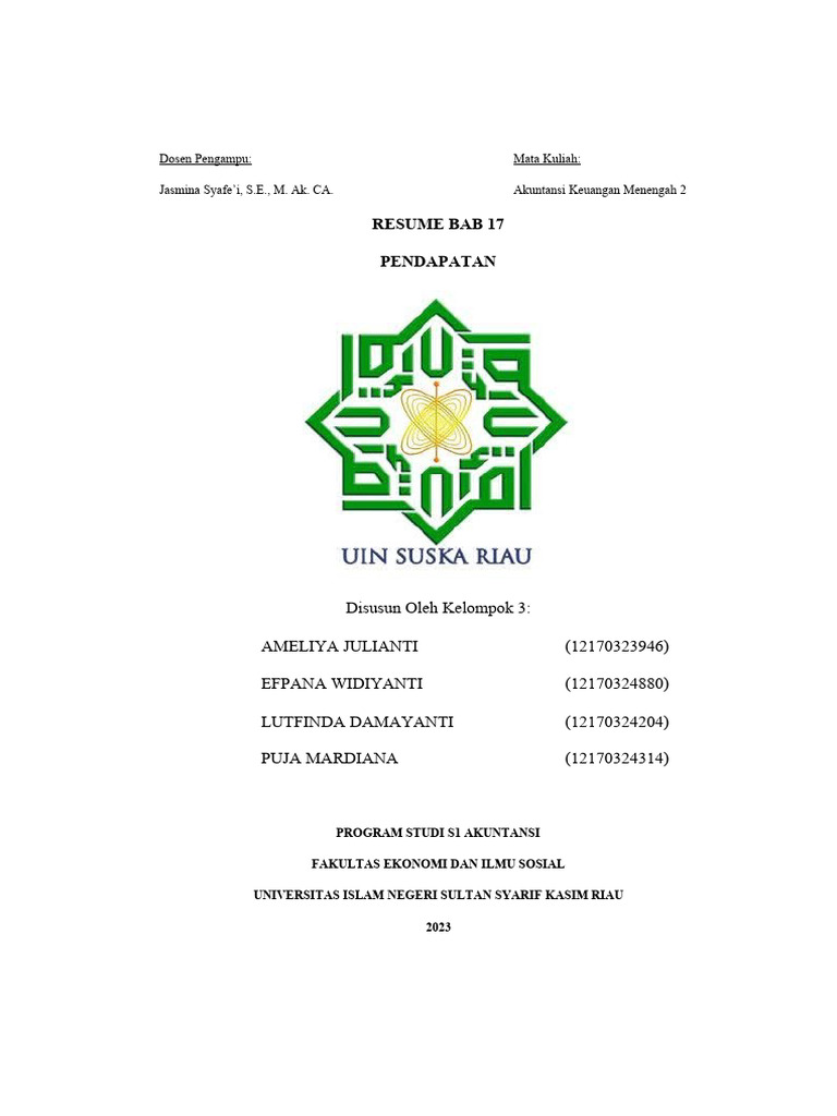 Makalah Resume Bab 17 Kelompok 3 | PDF