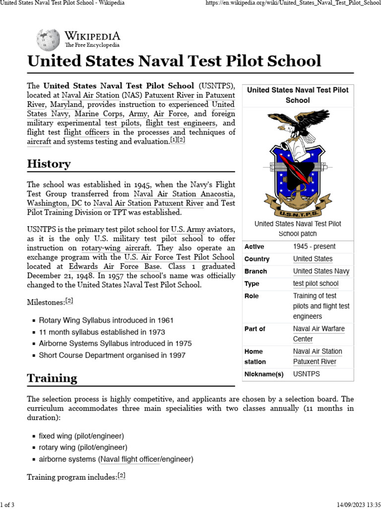 United States Naval Test Pilot School | PDF | Military Forces | Aircraft