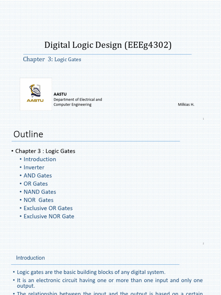 DLD Chapter-3 | PDF | Logic Gate | Transistor