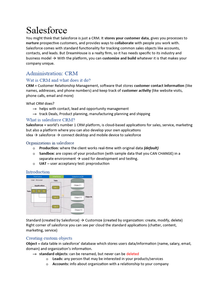 Salesforce Admin Certificate Summary | Download Free PDF | Customer Relationship Management ...