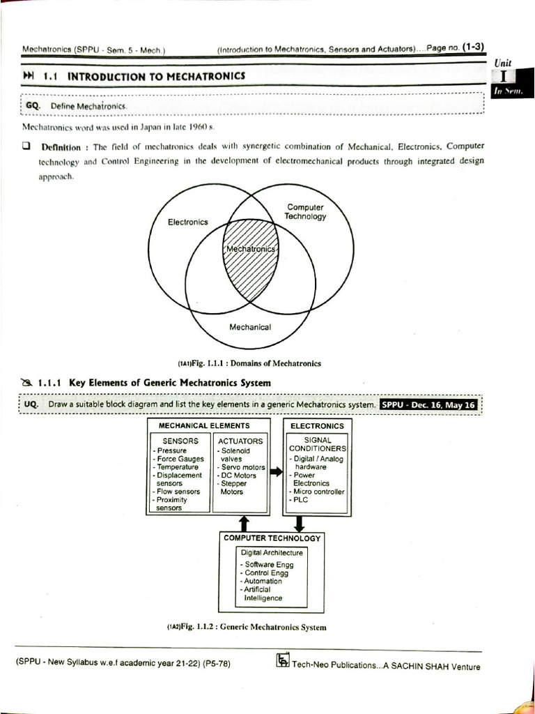 Mechatronics Unit 1 and 2 | PDF