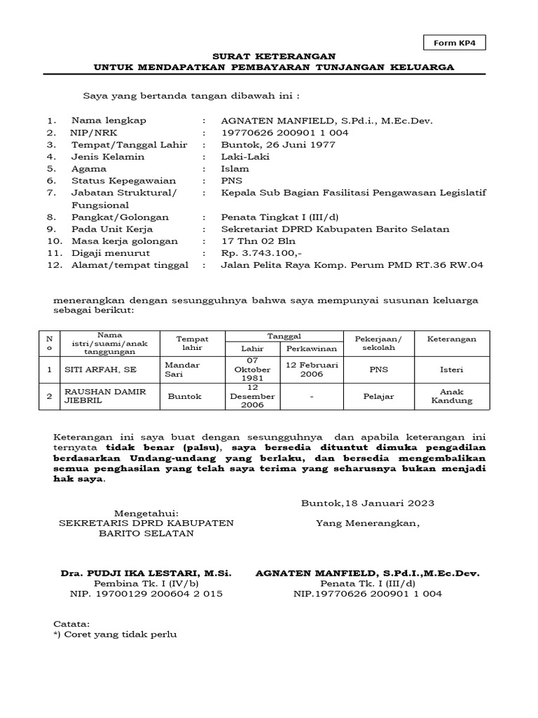 Agnaten Form - KP4 2023 | PDF
