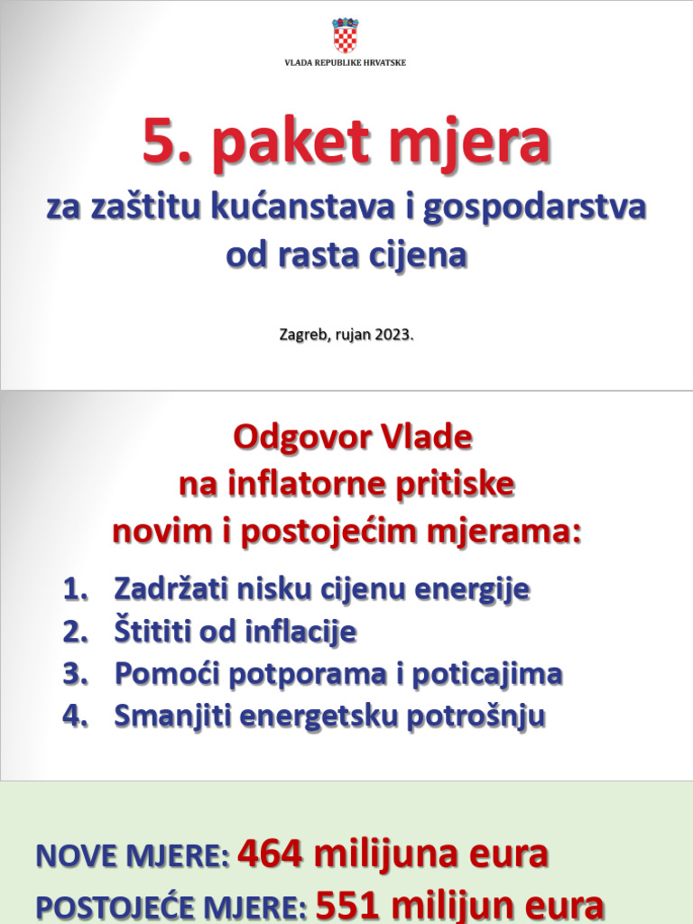Paket Mjera Vlade Za Zaštitu Građana I Gospodarstva | PDF