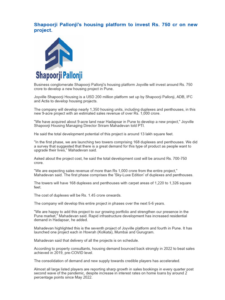 Shapoorji Pallonji | PDF