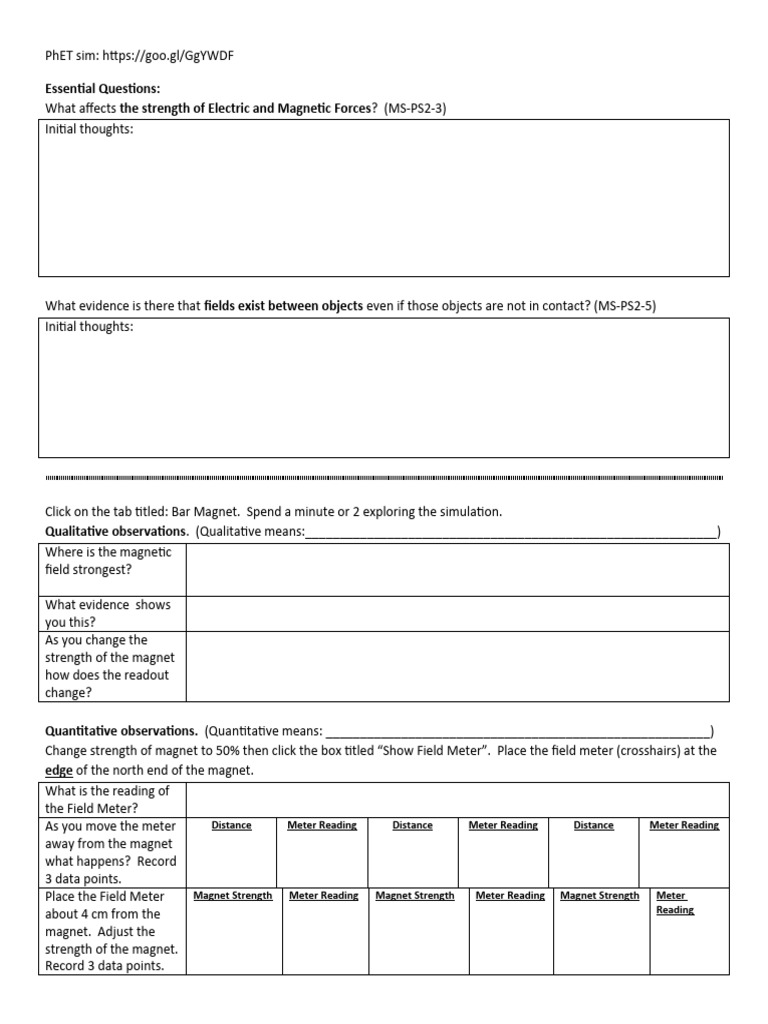 PhET EM Forces | PDF