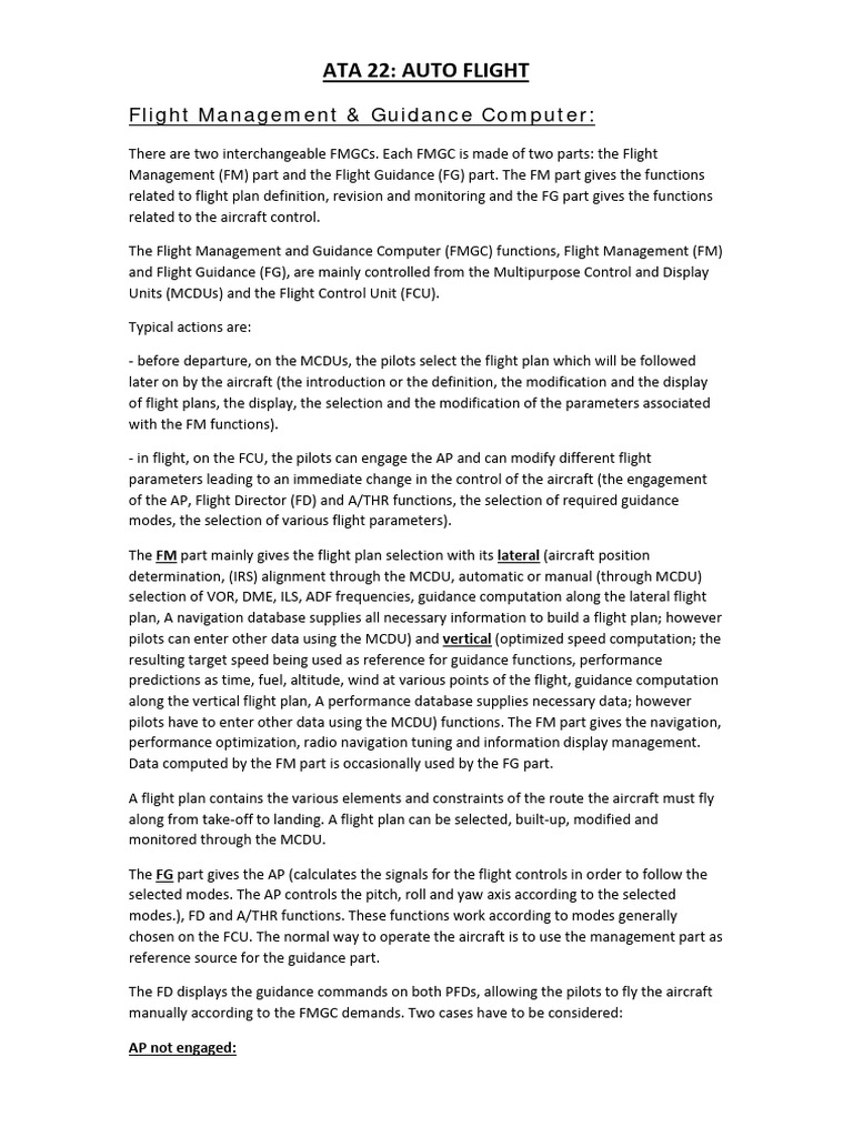 Flight Management & Guidance Computer | PDF | Aircraft Flight Control ...